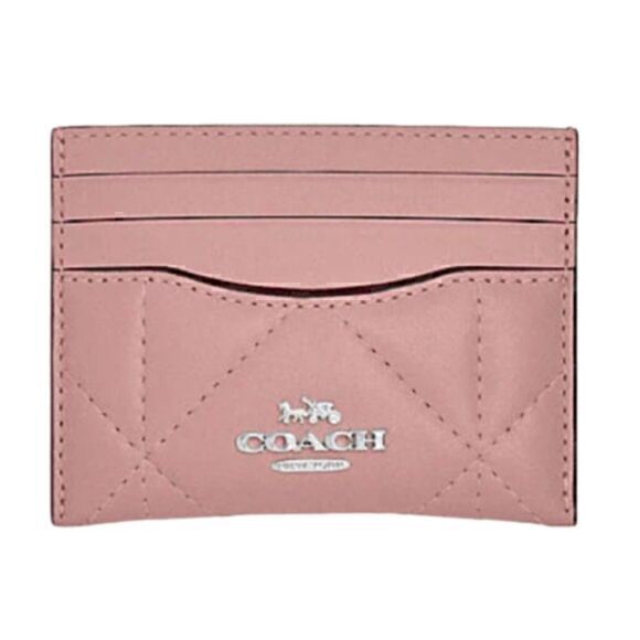Coach | Bags | Coach Pink Slim Id Card Case With Puffy Diamond Quilting ...